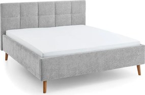 Šedá čalouněná dvoulůžková postel s úložným prostorem s roštem 180x200 cm Nova – Meise Möbel