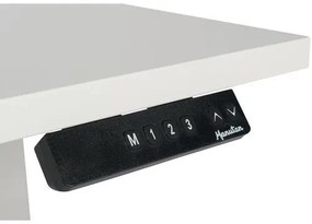 Výškově nastavitelný kancelářský stůl Manutan Expert, 140 x 80 x 62,5 - 127,5 cm, rovné provedení, ABS 2 mm, bílá