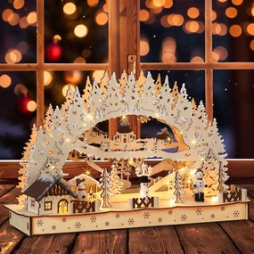 Monzana Vánoční LED oblouk CLEMENT, 45x12,5x28cm, přírodní hnědá