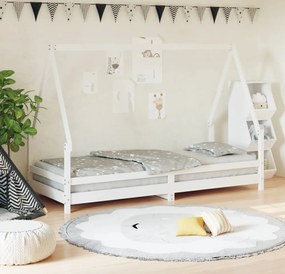 vidaXL Dětská postel 90 x 200 cm masivní borové dřevo [834485] Barva: Bílá