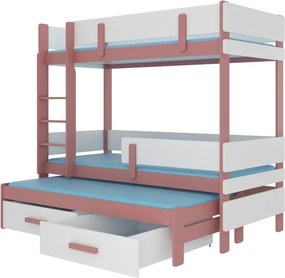 Třípatrová postel pro tři osoby s matracemi ETAPO 200x90
