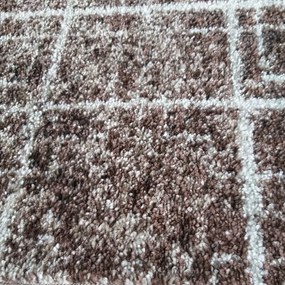 DY Hnědý koberec s bílými linkami Panamero 09 Rozměr: 60x100 cm