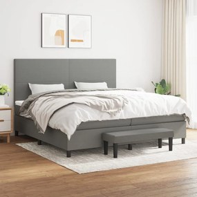 Box spring postel s matrací tmavě šedá 200x200 cm textil 3136462