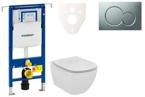 Cenově zvýhodněný závěsný WC set Geberit do lehkých stěn / předstěnová montáž+ WC Ideal Standard Tesi 111.355.00.5NE3