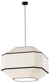 ACB Iluminacion Závěsné svítidlo BAUHAUS, ⌀ 60 cm, 1x E27 15W Barva: Bílá, Barva montury: Černá