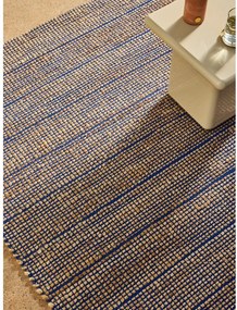 Modrý ručně tkaný koberec s příměsí juty 160x230 cm Hurley – MADE