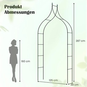 Costway Rose arch kovový zahradní oblouk v gotickém stylu oblouková růže