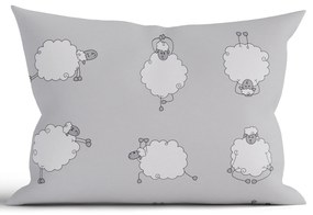 MK Lůžkoviny Bavlněný povlak na polštář Renforcé 50 x 70 cm - Ovečky Morning Yoga šedý