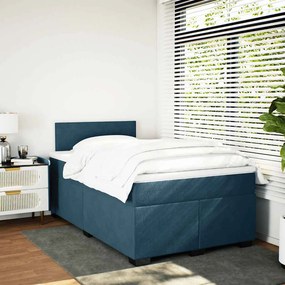 Box spring postel s matrací modrá 120 x 200 cm samet 3288580