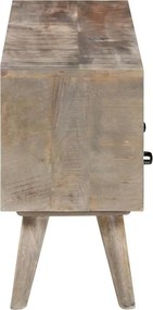 TV stolek šedý 130 x 35 x 51 cm masivní hrubý mangovník 321805