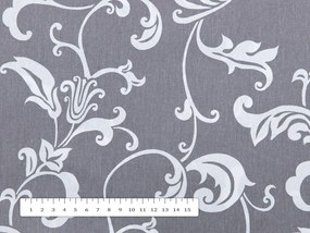 Biante Bavlněné prostírání na stůl Sandra SA-183 Bílé květované ornamenty na šedém 35x45 cm