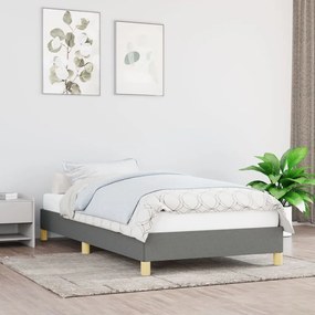 Rám postele bez matrace tmavě šedý 90 x 200 cm textil