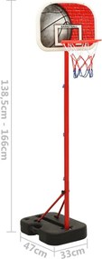 vidaXL Přenosný basketbalový set nastavitelný 138,5–166 cm [80347]