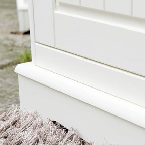 Massive home | Belluno Elegante bílá komoda 4D3S z masivu s dubovou deskou