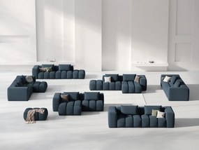 Tmavě modrá rohová pohovka (levý roh/s lenoškou) Verona – Cosmopolitan Design