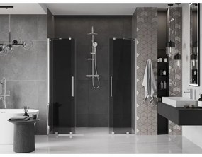 Mexen Velar Duo, posuvné sprchové dveře do otvoru 170 cm, 8mm šedé sklo, chromová, 871-170-000-42-01