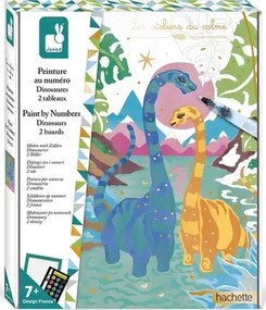 JANOD Malování podle čísel Dinosauři / Kreativní sada / 2 obrázky / 19