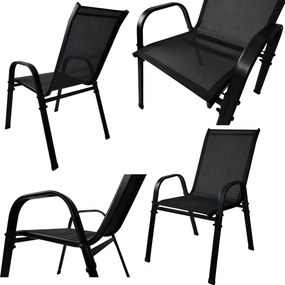 TRENDIE Zahradní židle sada 4ks černé