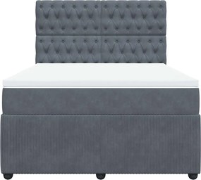 Box spring postel s matrací tmavě šedá 160x200 cm samet 3292389