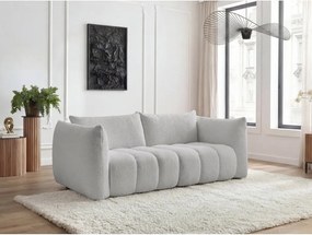 Světle šedá pohovka z textilie bouclé 234 cm Azra – Bobochic Paris