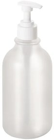 Bemeta Design Plastová láhev kulatá průhledná s pumpičkou pro dávkovač mýdla, 500 ml -