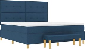 Postel s boxspringem s polštářem Modrá 200 x 180 cm textil 3344323