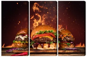 Vícedílný obraz Chutné Hamburgery Nedostatek Nedostatek Plátno Canvas 120x80