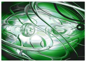 Zelený abstraktní obraz (70x50 cm)