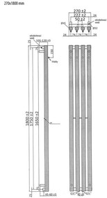 Sapho Pilon IZ121 Radiátor do otopné soustavy, 27x180cm, bílá mat