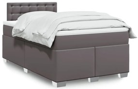 Box spring postel s matrací šedá 120x200 cm umělá kůže 3288418