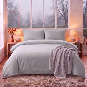 Kvalitex Flanelové povlečení světle šedé 1x 220/200, 2x 70/90cm