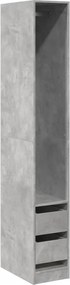 Šatní skříň betonově šedá 30 x 50 x 200 cm kompozitní dřevo 3307741