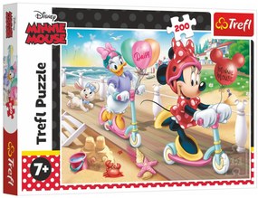 Trefl Puzzle Minnie na pláži/Disney Minnie 200 dílků 48x34cm v krabici 33x23x4cm