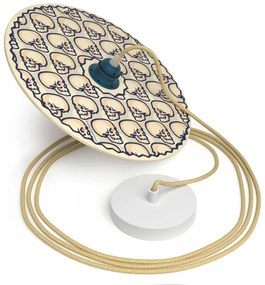creative cables Závěsná lampa s textilním kabelem, dřevěným stínidlem pemberly pond a kovovými detaily Barva: Pistrice