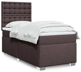 Box spring postel s matrací tmavě hnědá 100 x 200 cm textil 3292716