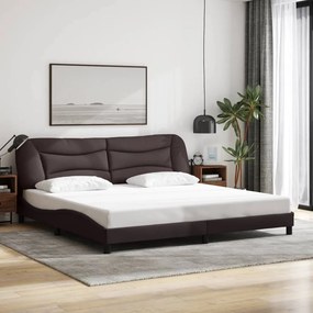 Rám postele bez matrace Hvar tmavě hnědý 200 x 200 cm textil 3207796