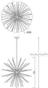 Zuma Line Kovové závěsné svítidlo Urchin, Ø78cm