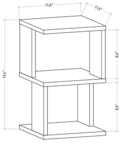 Noční stolek CARTER 49,4x29,6 cm bílá