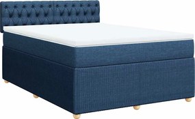 Box spring postel s matrací modrá 140x190 cm textil 3289764