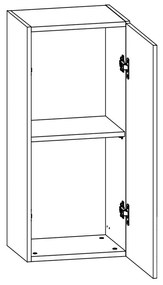 ASPEN gr | horní skříňka G30 | PRAVÁ | šedá lesk