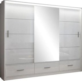 Casarredo - Komfort nábytek Šatní skříň MAURINO 250 s osvětlením, bílá