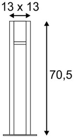 SLV 231440 Arrock Slot, venkovní sloupek z žuly sůl/pepř, 1x35W, výška 70,5cm, IP44