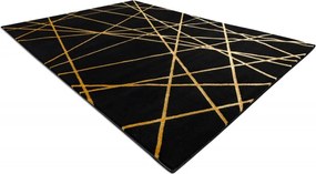Kusový koberec Gloss 406C 86 geometric black/gold, 80x150, čierna, chodba / predsieň, Dywany Łuszczów