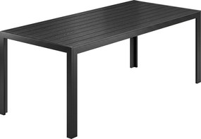 Outsunny zahradní stůl hliníkový stůl 120x70 cm pro zahradní terasu dřevo-plast polywood černý odolný proti povětrnostním vlivům a moderní | Aosom.de