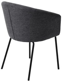Tmavě šedé čalouněné jídelní křeslo s područkami Easton – Unique Furniture