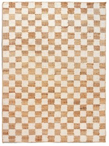 Ferm Living Koberec Check Wool Jute 140 x 200 cm, přírodní barva, textil