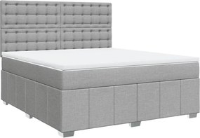 Box spring postel s matrací světle šedá 180 x 200 cm textil 3291761