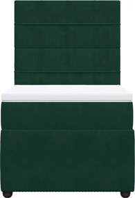 Box spring postel s matrací tmavě zelená 100x200 cm samet 3292265