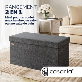 Casaria Skládací lavice 80×40×40 cm – tmavě šedá, MDF