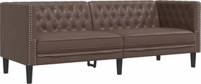 2dílná sedací souprava Chesterfield hnědá umělá kůže 3209276